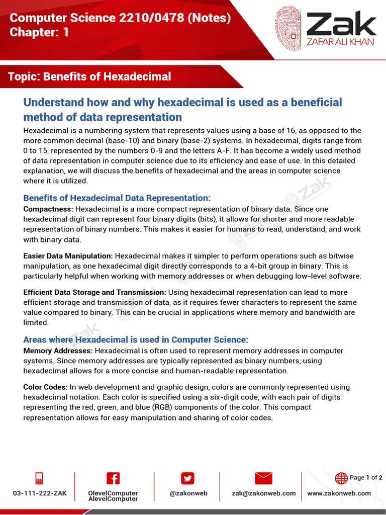 Benefits of Hexadecimal | PDF | Computer Programming | Assembly Language