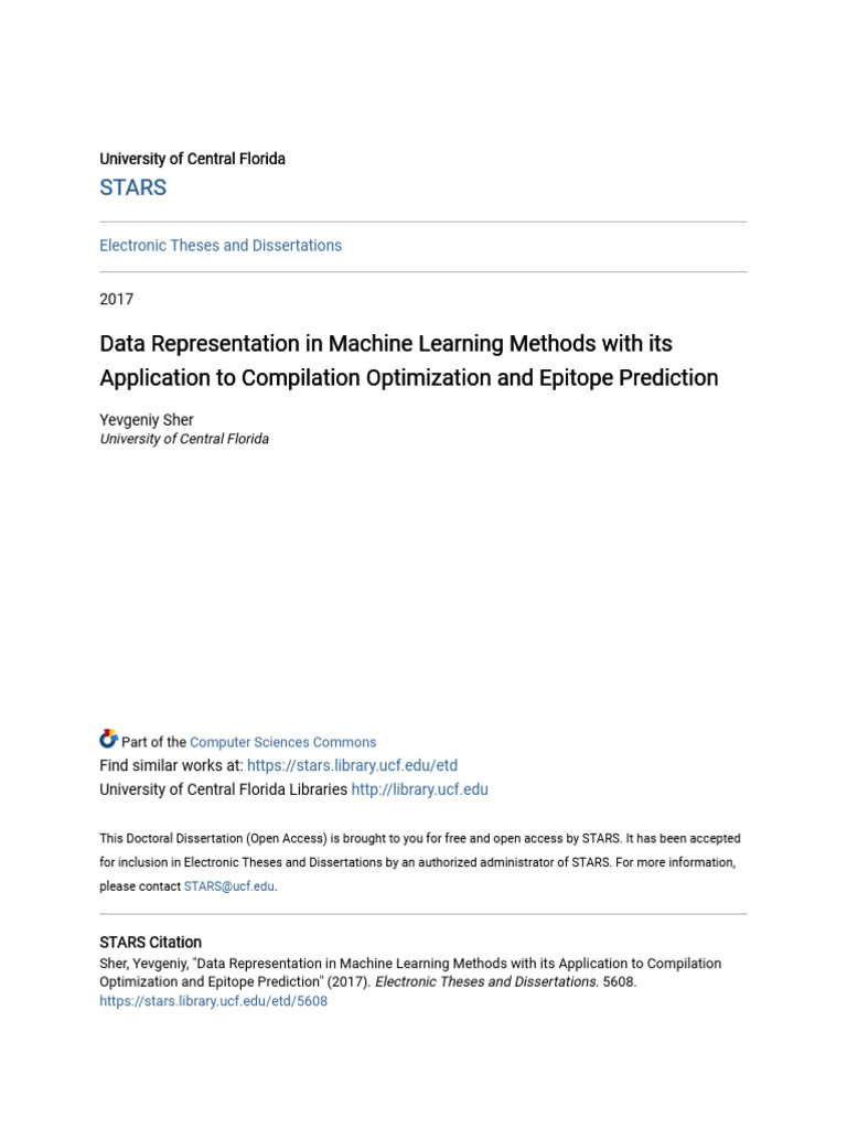 Data Representation in Machine Learning Methods With Its Applicat | PDF ...