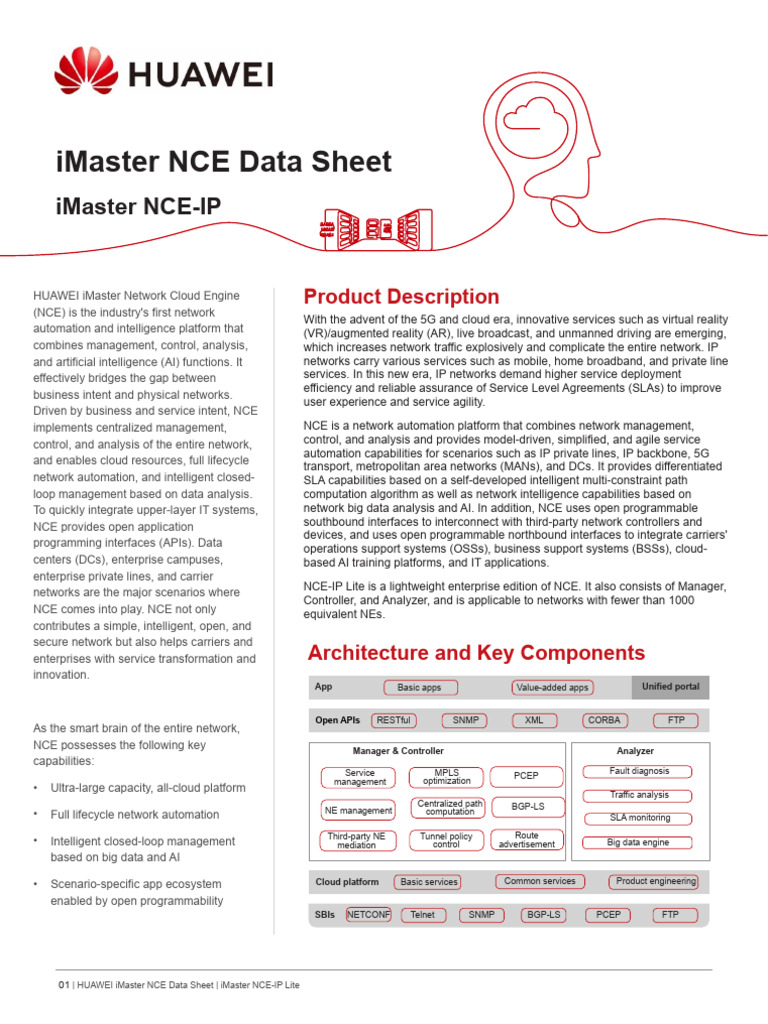 02 HUAWEI Imaster NCE-IP Data Sheet - 20200722 | PDF | Computer Network ...