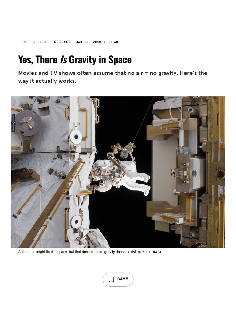 Yes, There Is Gravity in Space - WIRED | PDF | Force | Gravity