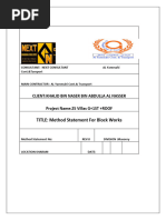 Method Statement For Blockwork | PDF | Masonry | Concrete