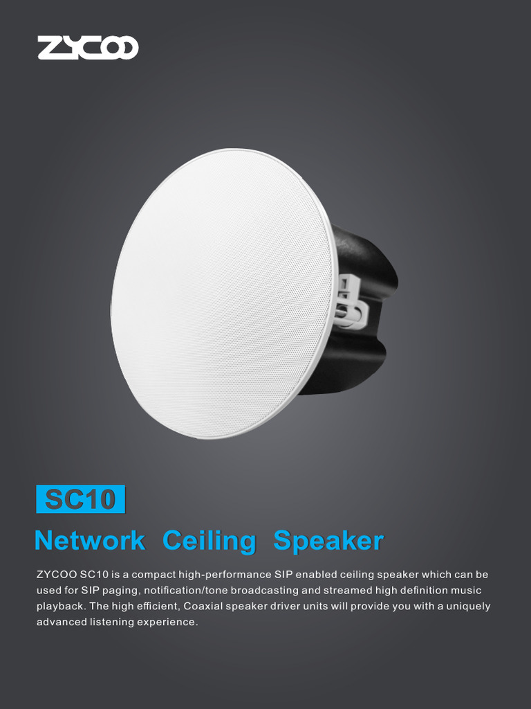 SC10_Network_Ceiling_Speaker_Datasheet | PDF | Session Initiation ...