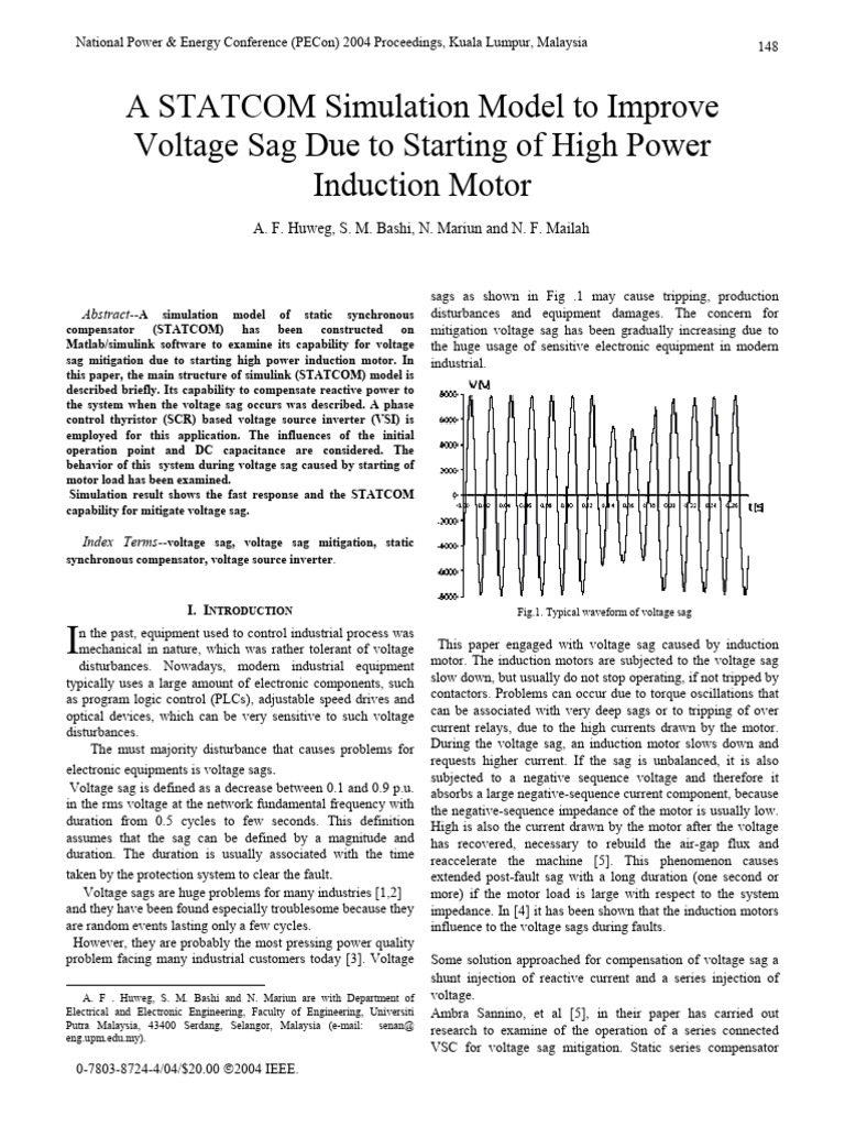 A Statcom Simulation Model To Improve Vo Pdf Power Inverter Ac Power