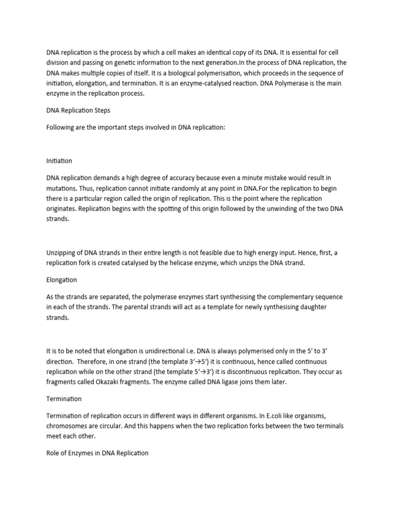 DNA replication-WPS Office | PDF | Dna Replication | Dna
