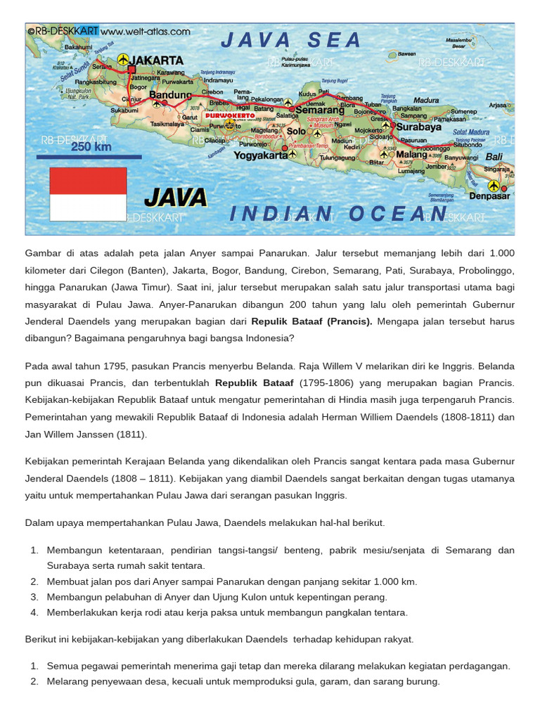 Gambar Di Atas Adalah Peta Jalan Anyer Sampai Panarukan. Jalur Tersebut ...