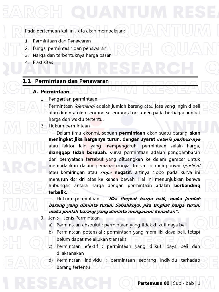 Jenis-Jenis Permintaan dan Penawaran | PDF