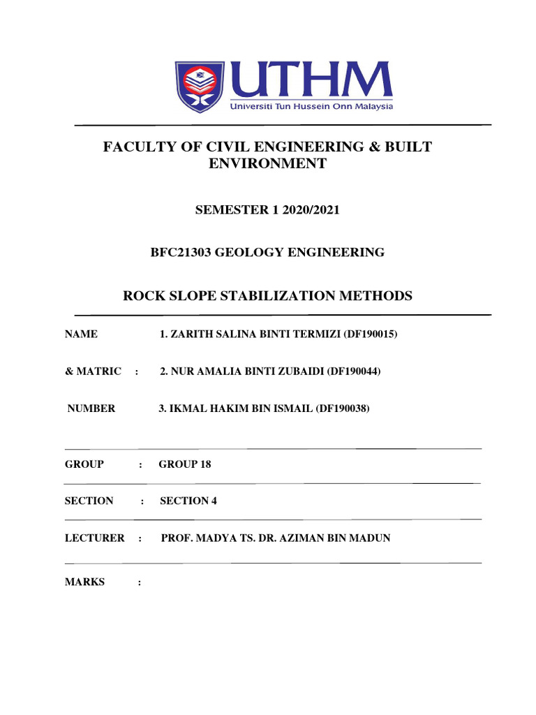 Project Geology: Rock Slope Stabilization Methods | PDF | Landslide | Screw