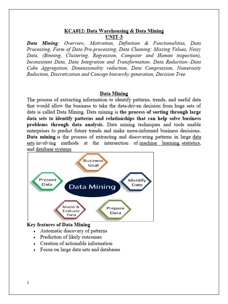Unit 3 DW | PDF | Data Compression | Data Mining