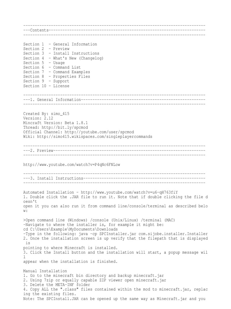 Minecraft Player Commands | PDF | Minecraft | Installation (Computer ...