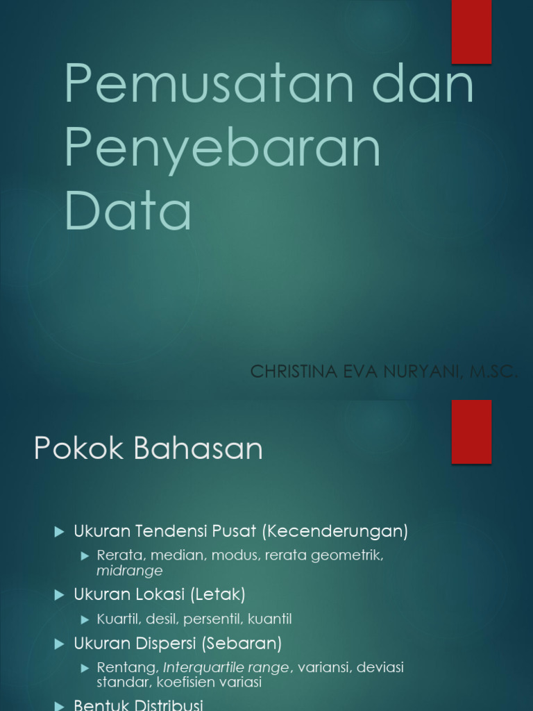 Pemusatan Dan Penyebaran Data Baru U Mhs | PDF