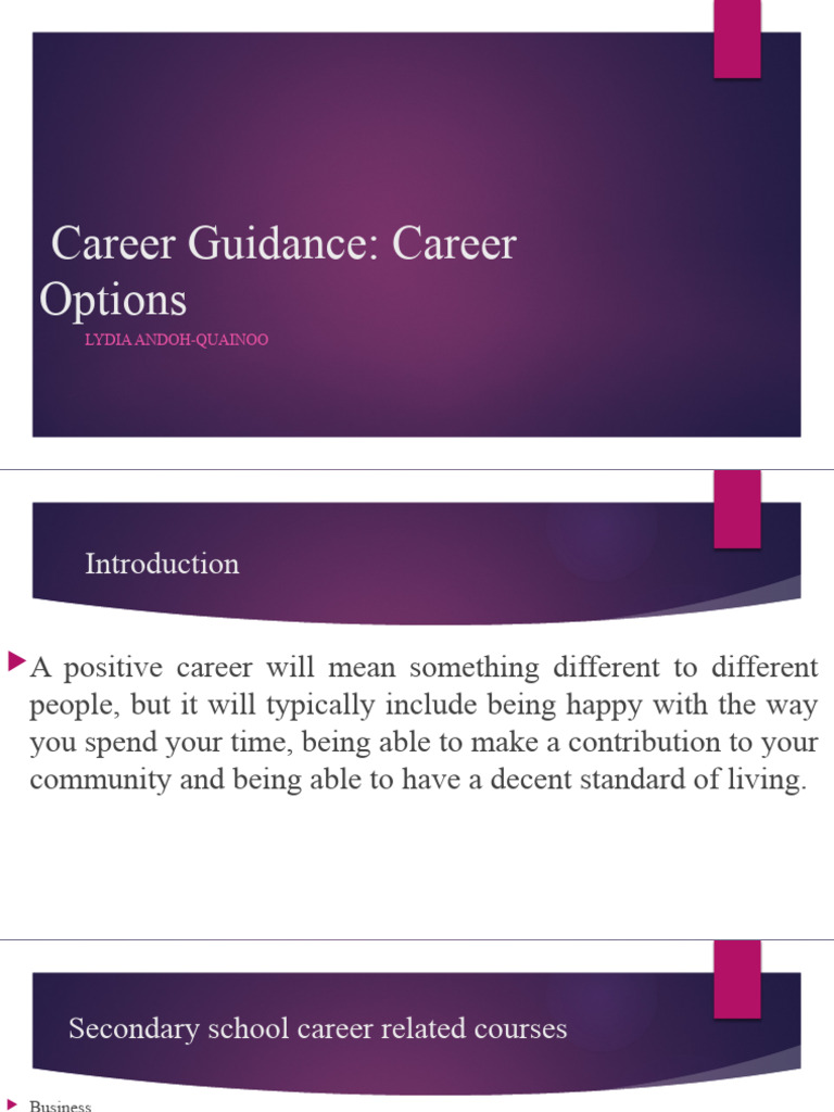 Career Guidance & Career Choice | PDF | Academic Degree | Vocational ...