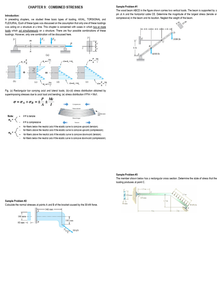 Combined Stresses in Structural Members | PDF | Stress (Mechanics ...