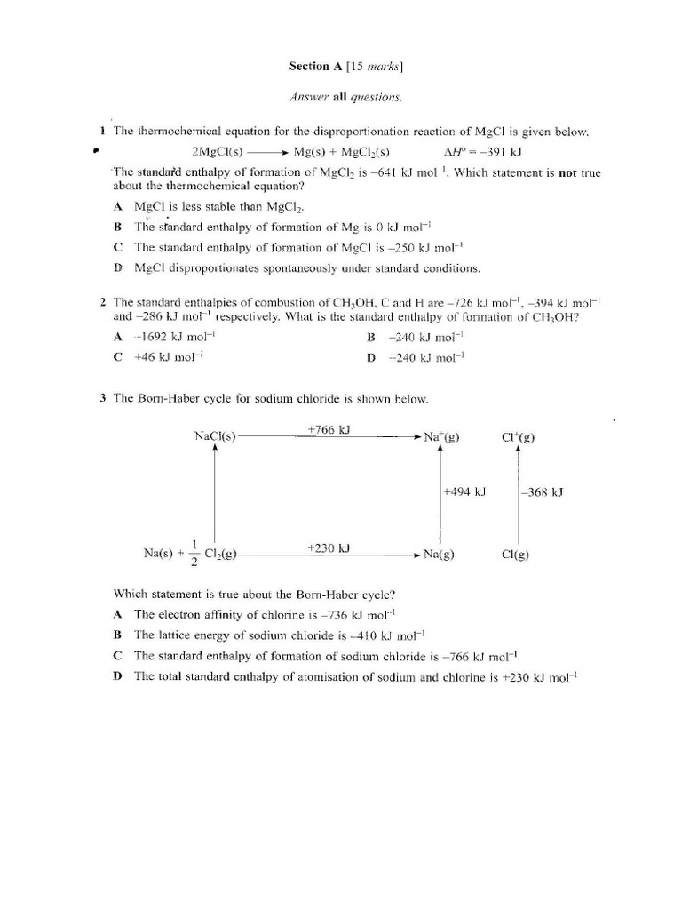 Chemistry Sem 2 Actual Question 2019 U | PDF Chemistry Sem 2 Actual Question 2019 U | PDF