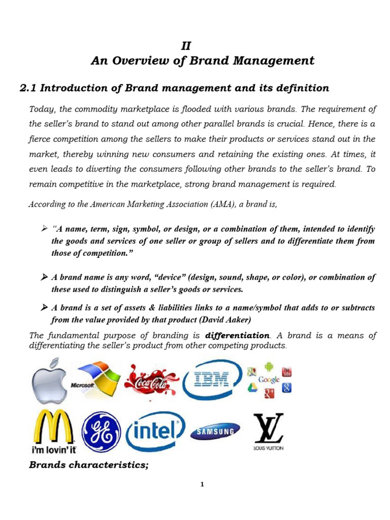 II An Overview of Brand Management | PDF | Brand | Product (Business)