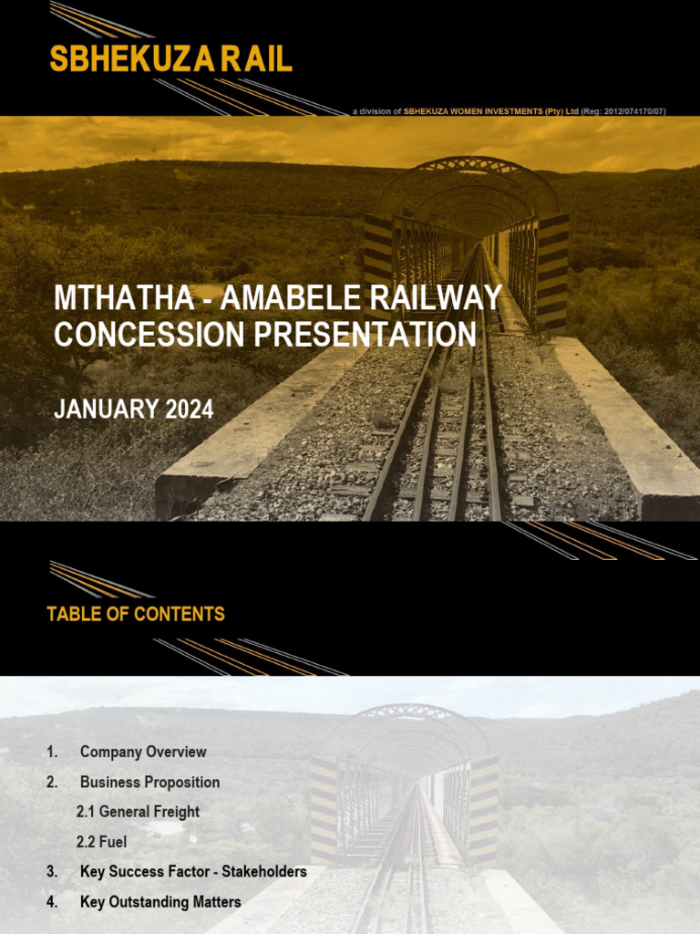 Shbekuza Mthatha - Amabele Rail Concession Presentation January 2024 ...