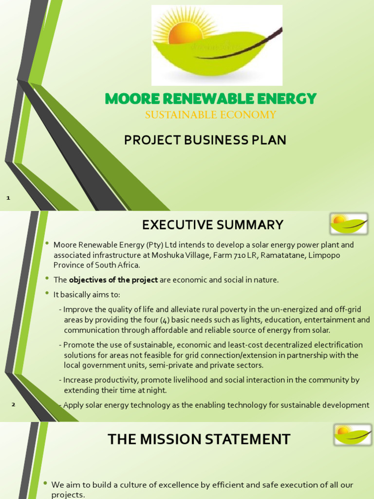 Moore Renewable Energy Solar Project Plan | PDF | Solar Power ...