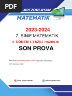 Sinif Sinirlari Zorlayan Matemati̇k 2. Dönem 1. Yazili Örneği̇ - 3 | PDF