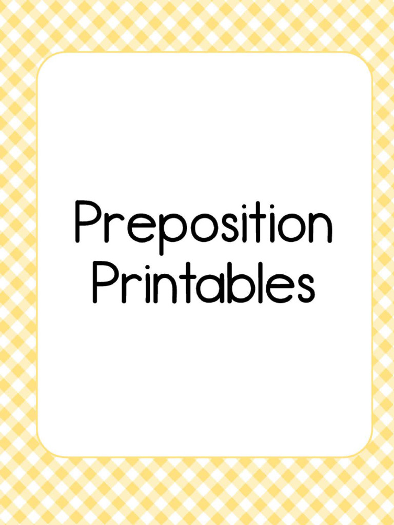 Preposition Printables A | PDF