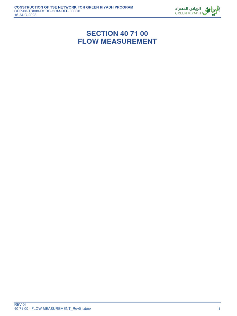 TSE Network Flow Measurement Guide | PDF | Flow Measurement | Pipe ...