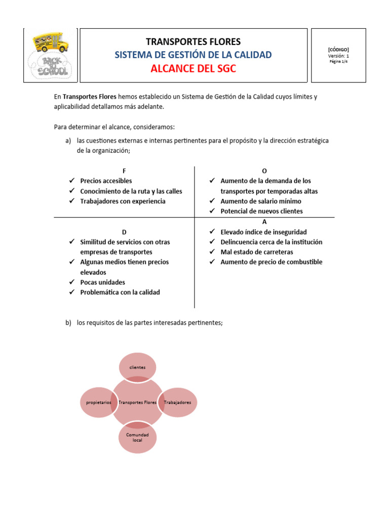 Alcance Del SGC ISO 9001 2015 | PDF | Calidad (comercial) | Gestión de ...