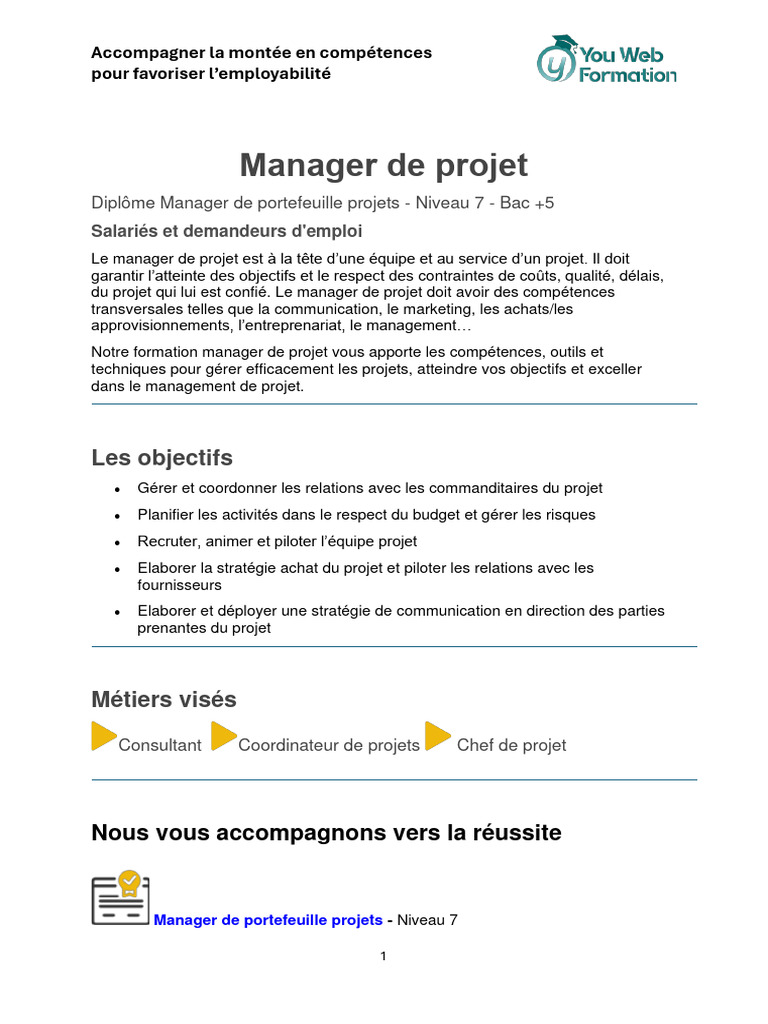 Formation Manager de Projet RNCP37864 | PDF | Risque | Gestion de projet