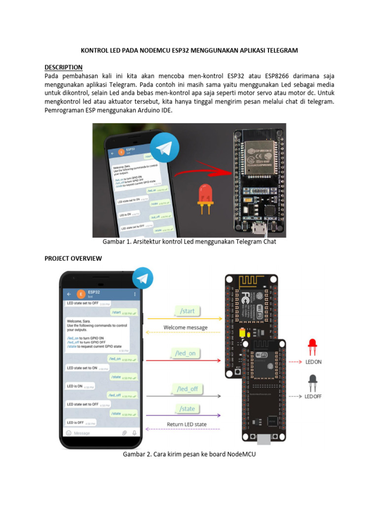 Kontrol LED ESP32 via Telegram | PDF