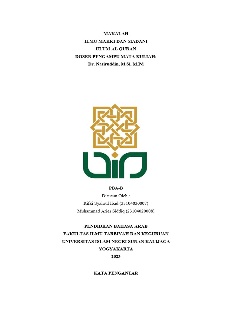 Ilmu Makki dan Madani dalam Al-Qur'an | PDF