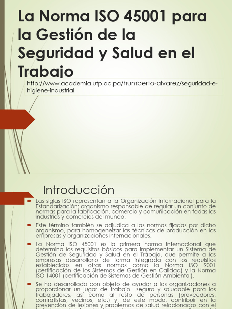 Norma ISO 45001: Gestión de Seguridad Laboral | PDF | Business