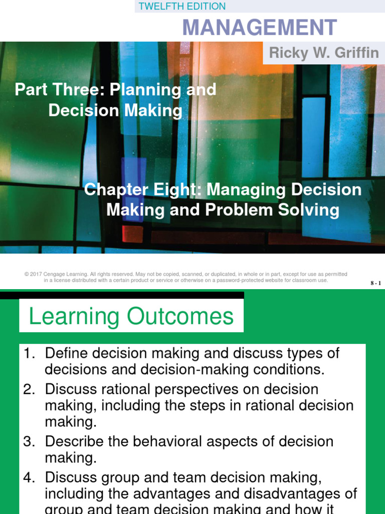 Griffin Mgmt12e PPT Instr ch08 | PDF | Decision Making | Rationality