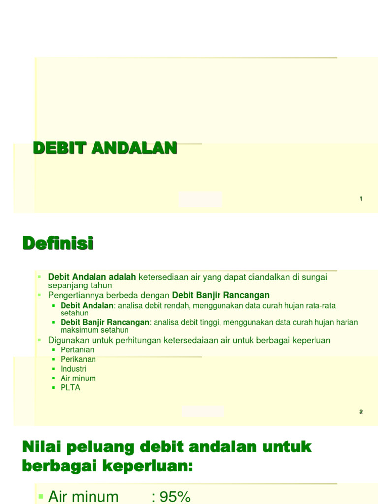 Definisi dan Metode Debit Andalan | PDF
