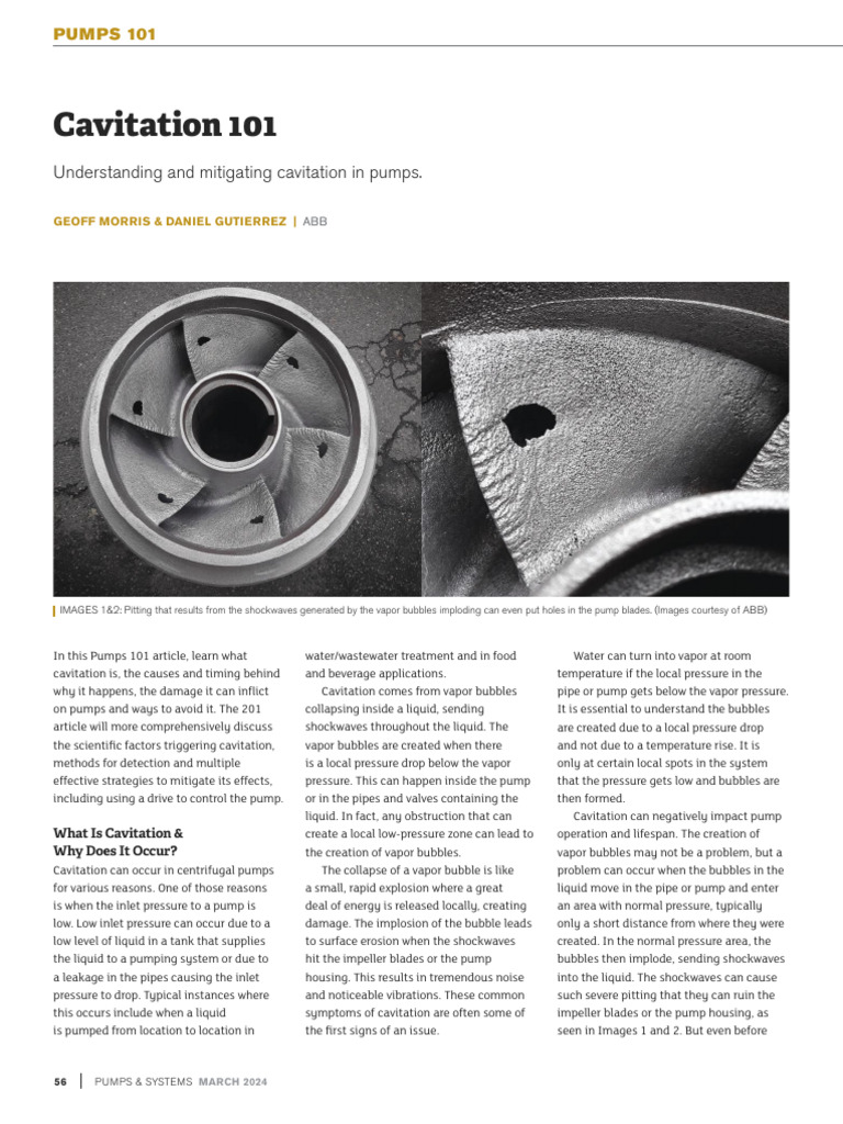 Cavitation Insights for Engineers | PDF | Pump | Chemical Engineering