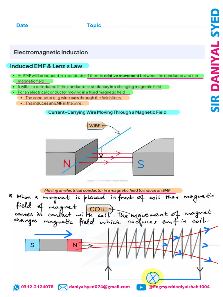 Induced Current in Magnetic Fields | PDF