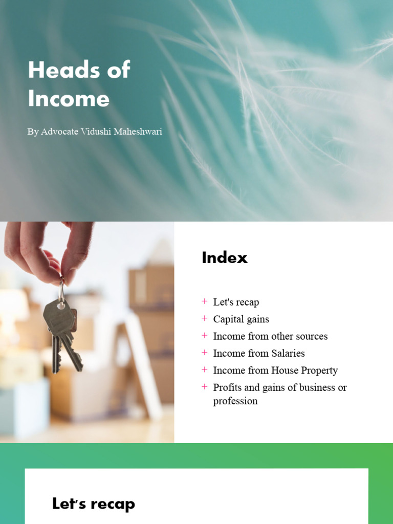 5A - Heads of Income - GNLU - 2023 - CG and IFOS | PDF | Capital Gains Tax | Taxes