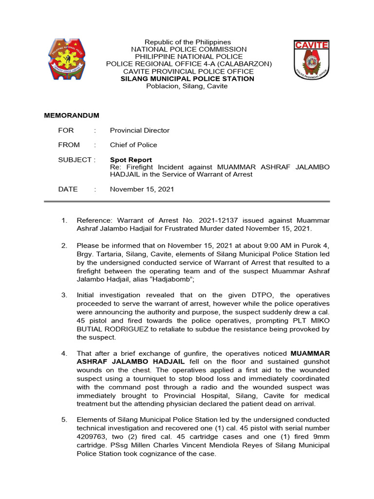 SPOT REPORT 2final | PDF | Law Enforcement | Crime & Violence
