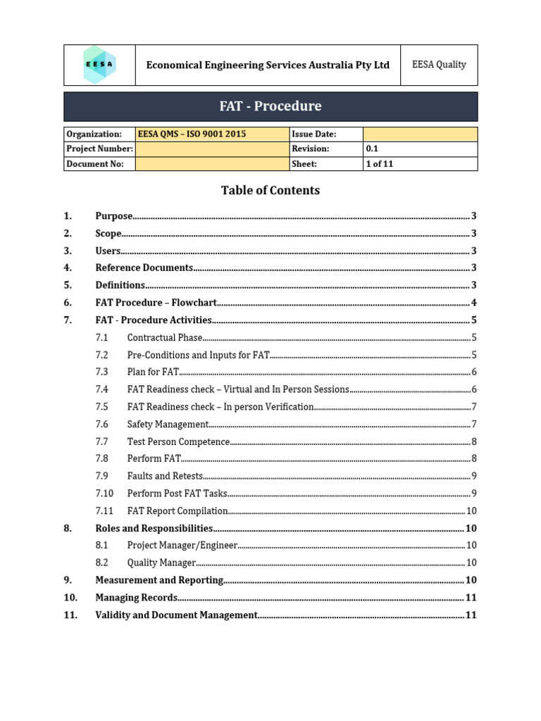FAT - Procedure | Download Free PDF | Quality Assurance | Quality ...