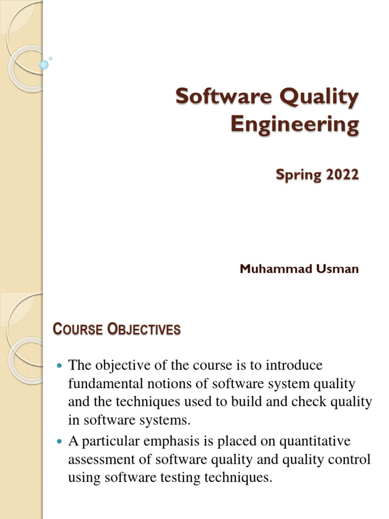 Lecture 1 SQE | PDF | Quality (Business) | Software Quality Lecture 1 SQE | PDF | Quality (Business) | Software Quality