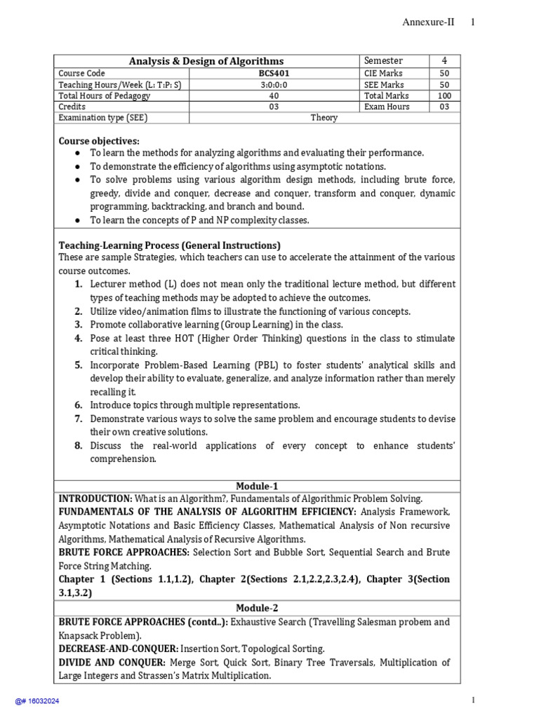 Algorithm Design Course Guide | PDF | No Sql | Databases