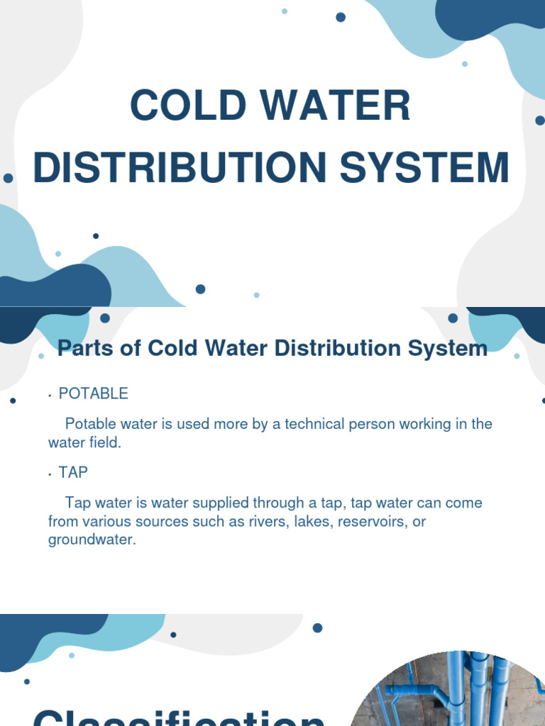 Cold Water Distribution Systems Guide | PDF | Plumbing | Water