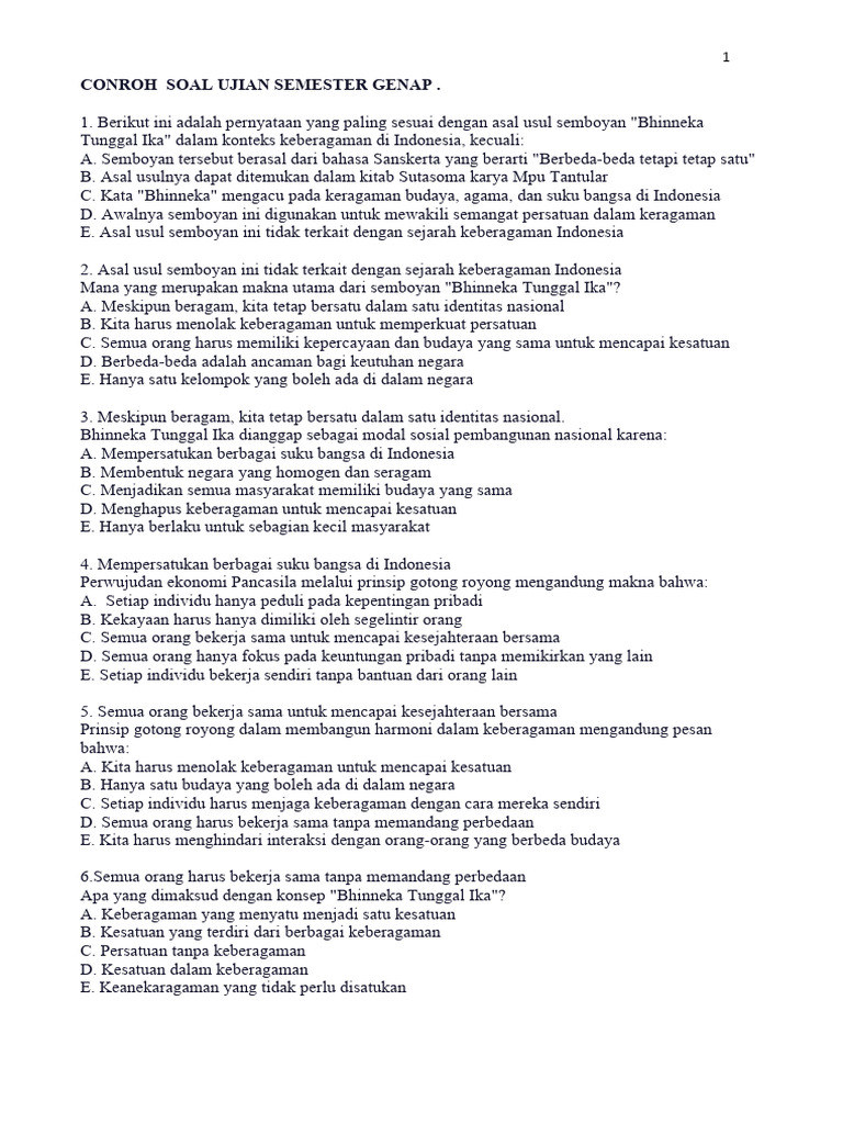 Soal Pend - Pancasila KLS X Genap 2024 | PDF