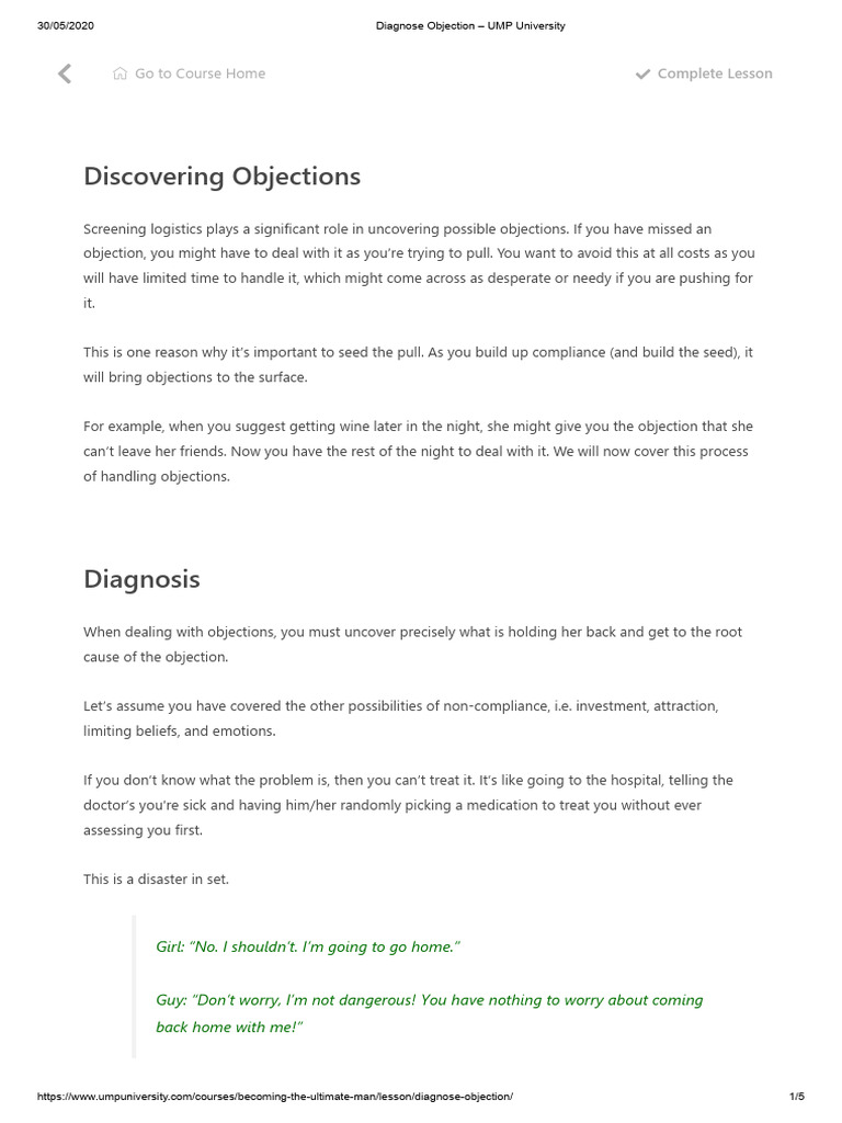 09 - Diagnose Objection - UMP University | PDF | Medical Diagnosis