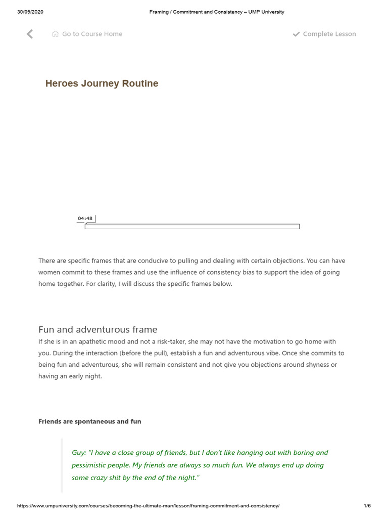 07 - Framing - Commitment and Consistency - UMP University | PDF | Shyness