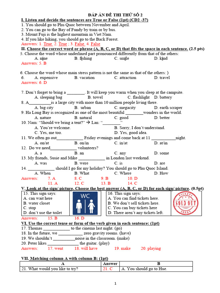 KEYS ĐỀ THI THỬ SỐ 2-E6-VVV | PDF