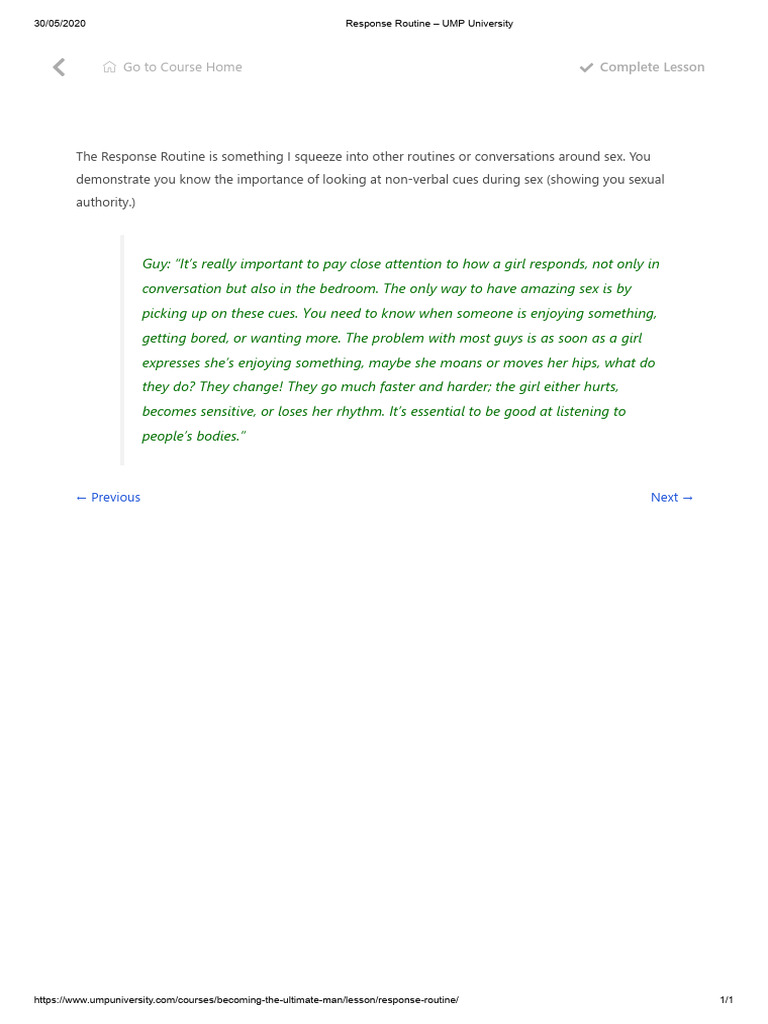 17 - Response Routine - UMP University | PDF