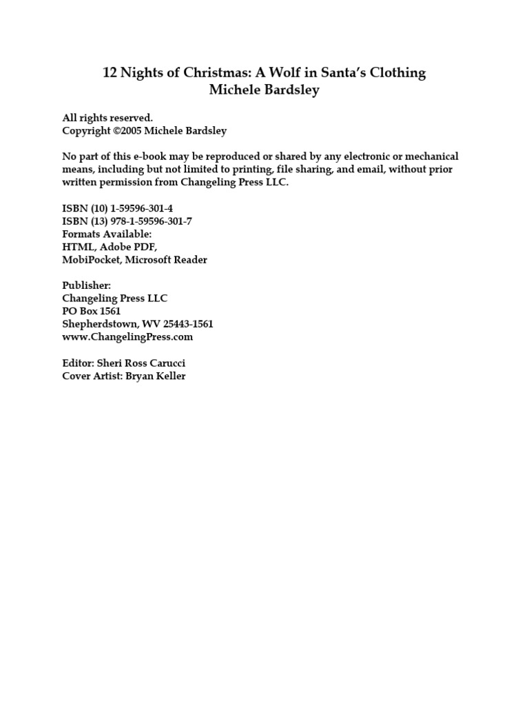 12 Nights of Christmas - A Wolf - Michele Bardsley | PDF