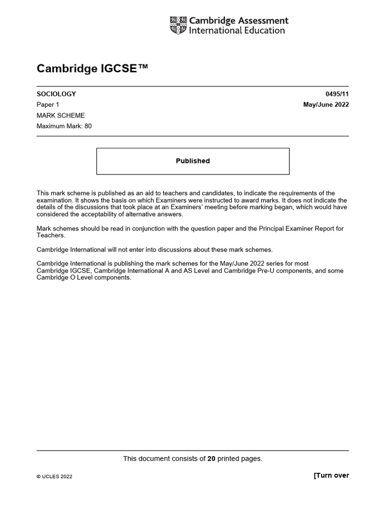 June 2022 Mark Scheme Paper 11 | PDF | Survey Methodology | Questionnaire