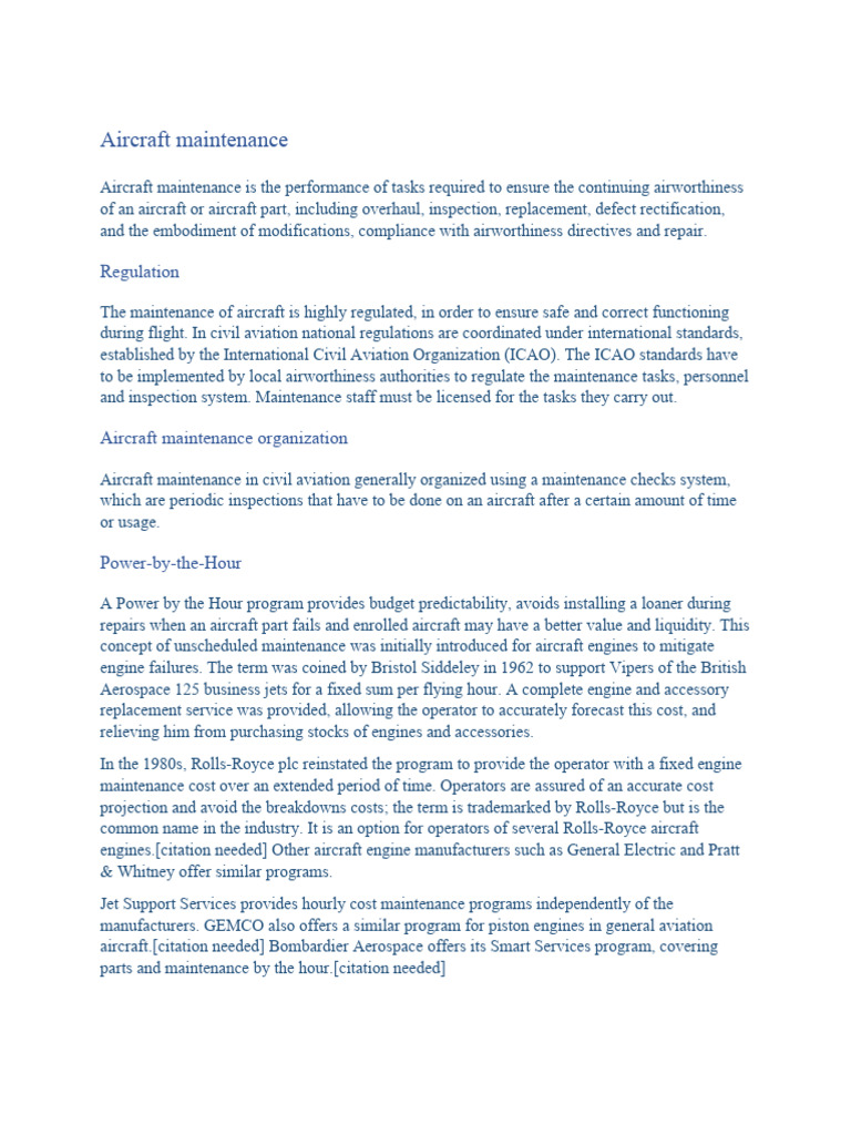 Aircraft Maintenance | PDF | Aviation | Aircraft