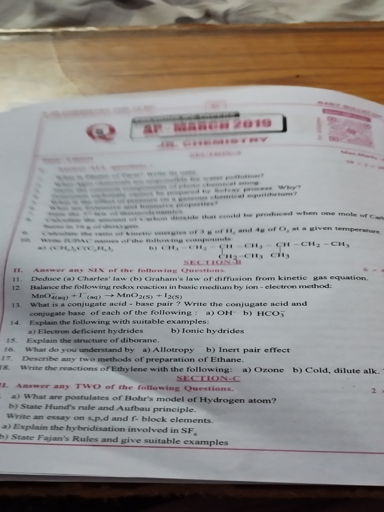 Ap Chemistry Model Papers | PDF