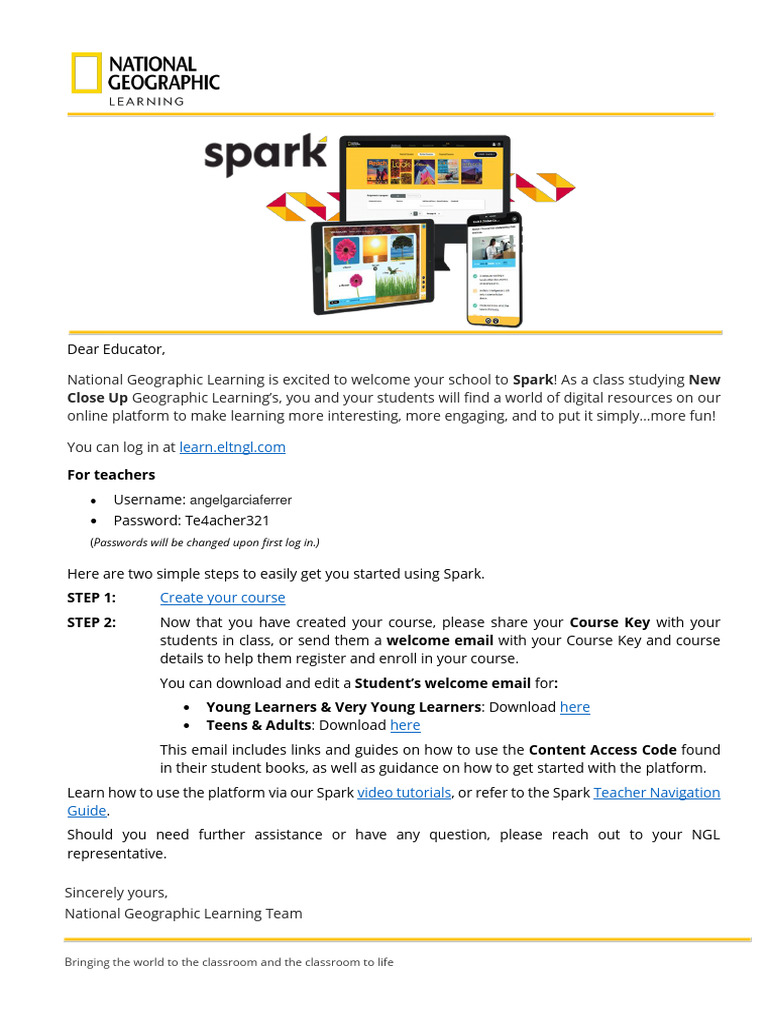 Spark Teacher's Welcome Email - OLP+CPT Univ de Murcia | PDF | Career ...
