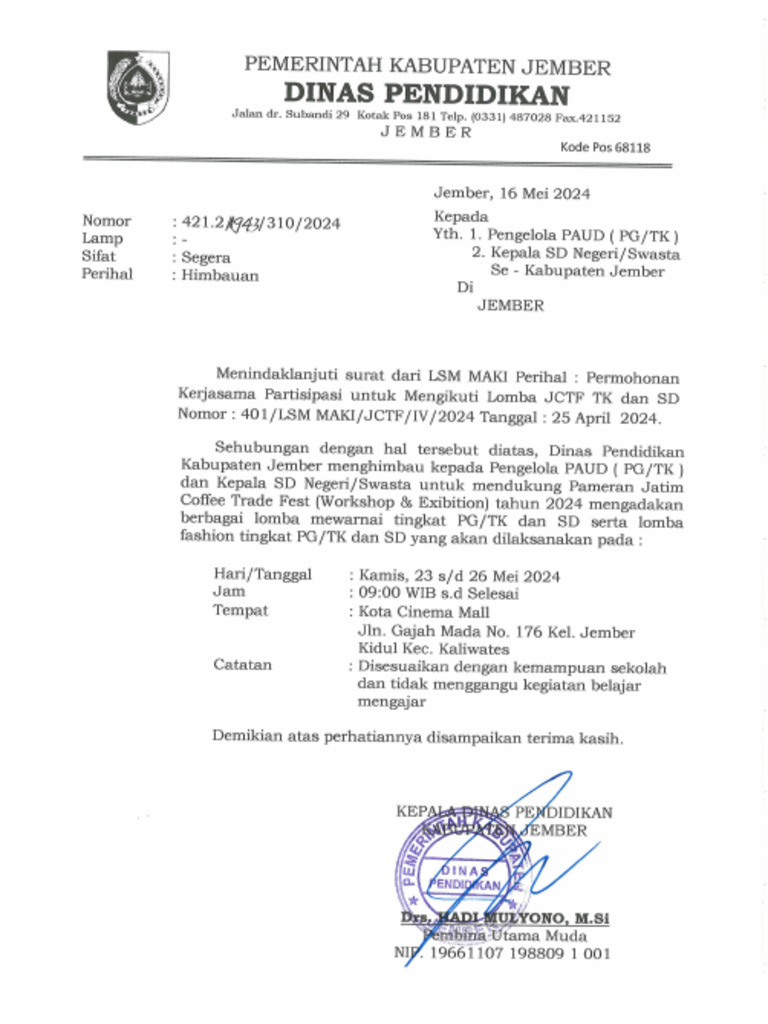 Surat Lomba KCM | PDF