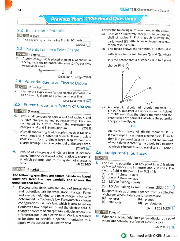 Electric Potential and Capacitor | PDF